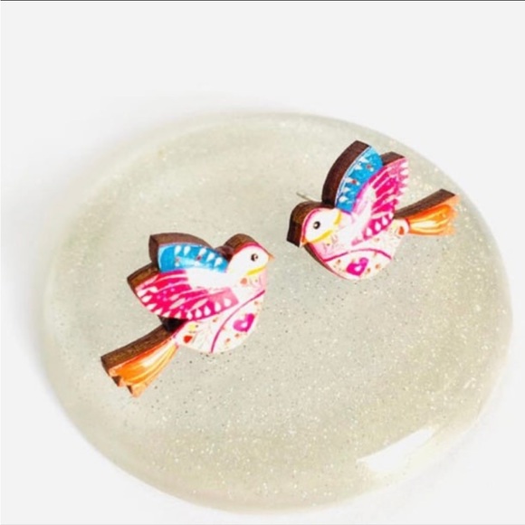 Rosie Rose Parker | Jewelry | Small Cute Illustrated Bird Pierced ...